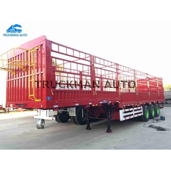 Quality 12.5m 3 Axles Fence Semi Trailer Suitable Height  Easy Maintenance / Repair for sale
