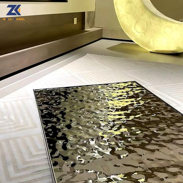 Quality Water Ripple PVC Laminate Layer Bamboo Fiber Wall Panels for sale