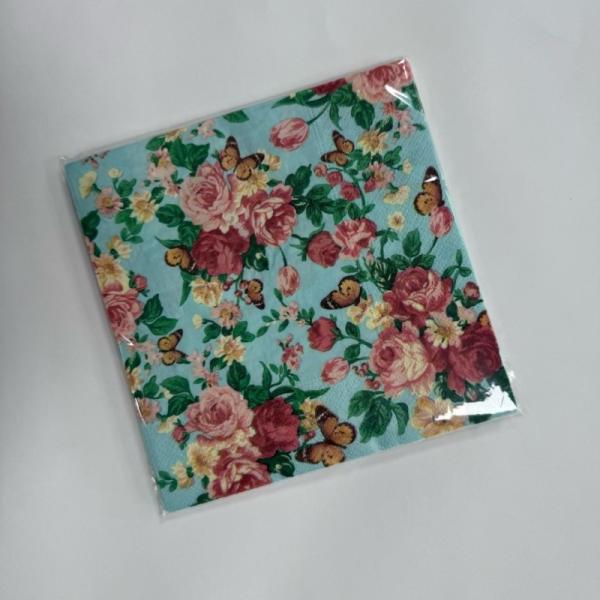 Quality 25*25 Restaurant Disposable Napkins 18gsm Floral Paper Napkins for sale
