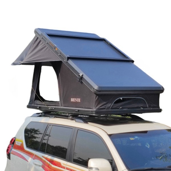 Quality Easy Setup Triangle Rooftop Tent Integrated LED Lighting Rooftop Camp For Car for sale