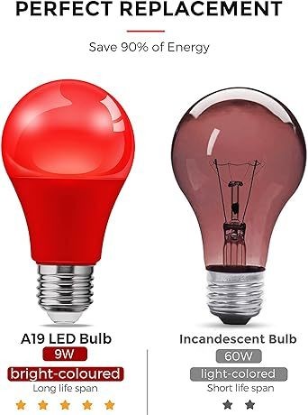 Quality E26 Red LED Bulb A19 9W for Valentine's Day Indoor Porch Thanksgiving Year for sale