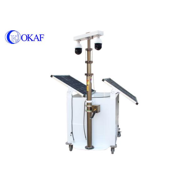 Quality OKAF Mobile Sentry Camera Security Trailer , Solar CCTV Surveillance Trailer for sale
