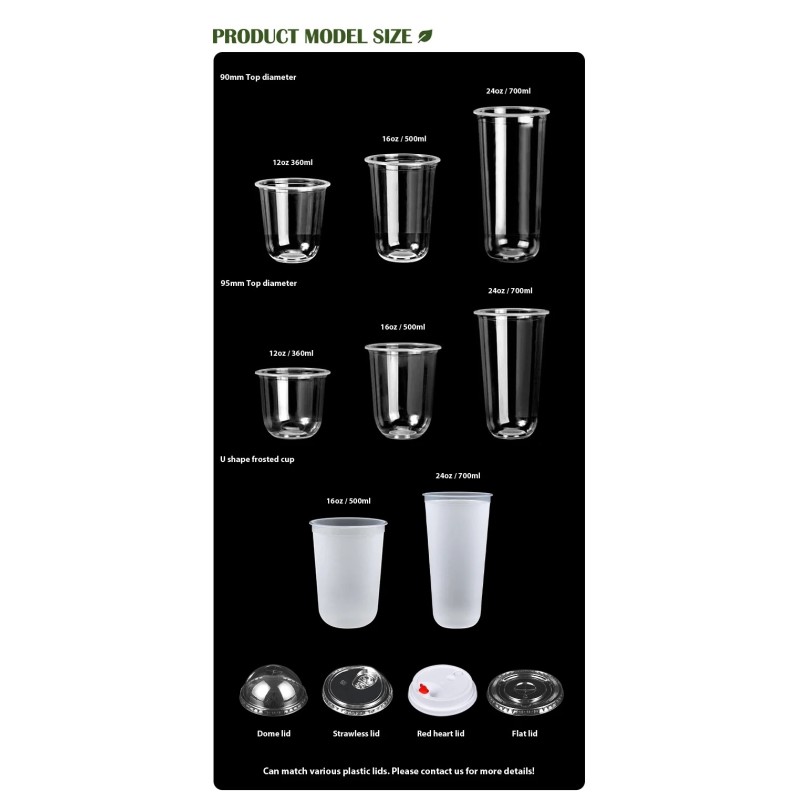 Customized Plastic PP Cup Disposable Plastic Cold Coffee Cups with Custom Logo