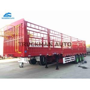 Quality 500mm Height 3 Axle Semi Trailer Transport Fruits Vegetables Livestock for sale