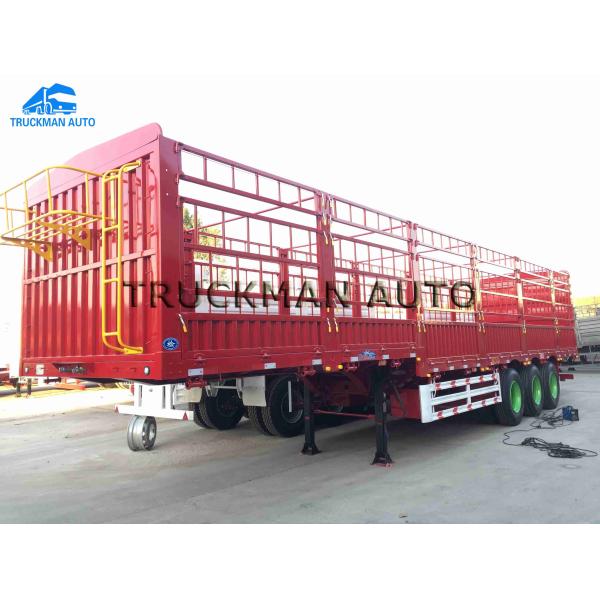 Quality 500mm Height 3 Axle Semi Trailer Transport Fruits Vegetables Livestock for sale
