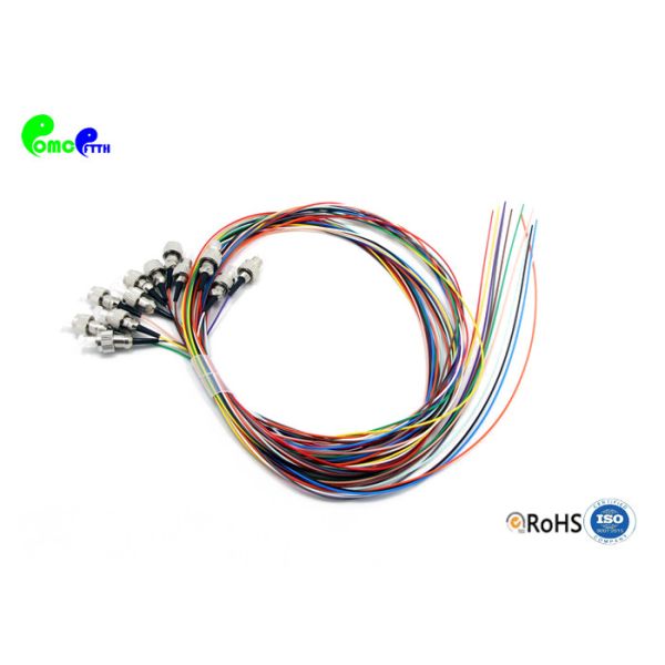 Quality 12F 12 Color 0.9mm FC UPC 9/125μm Fiber Optic Pigtail 900μm Set OS2 G657A1 PVC Jacket 1.5M loose buffer Easy to strip for sale