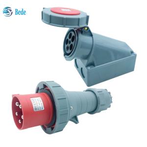 Quality 5Pins Industrial Plug Socket 63A 125A Waterproof IP67 IEC60309 Wall Mounting for sale