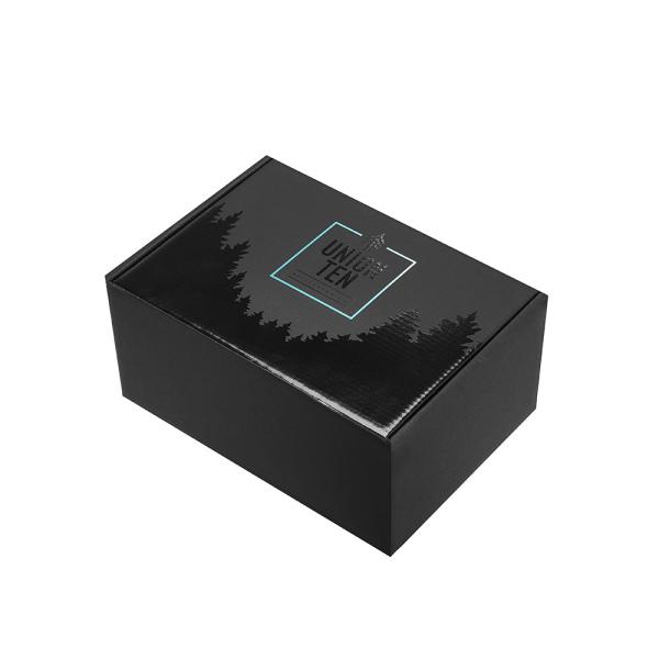 Quality Black Cardboard Product Boxes Retail Shipping Boxes With Sliver Foil Stamping for sale