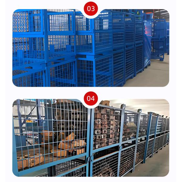 Quality 1000L/H Wire Mesh Steel Storage Cage Galvanized Stackable Pallet Cages for sale