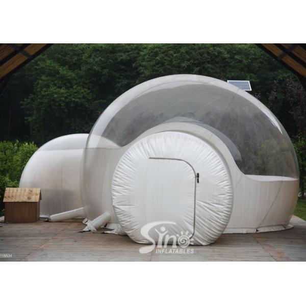Quality 4m Outdoor Transparent Inflatable Camping Bubble Tent With Frame Tunnel Entrance for sale