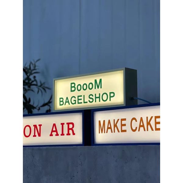 Quality Mobile charging store light box replaceable panel desktop logo signboard for sale