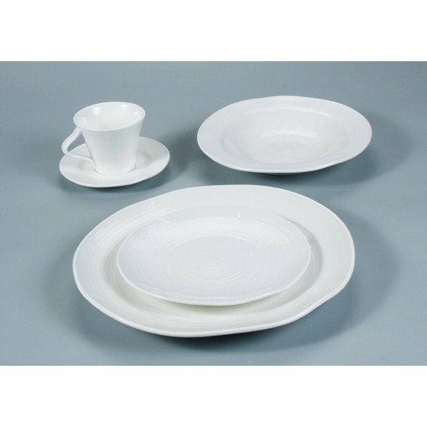 Quality KX Series 20Pcs Irregular White Porcelain Dinnerware Sets for sale