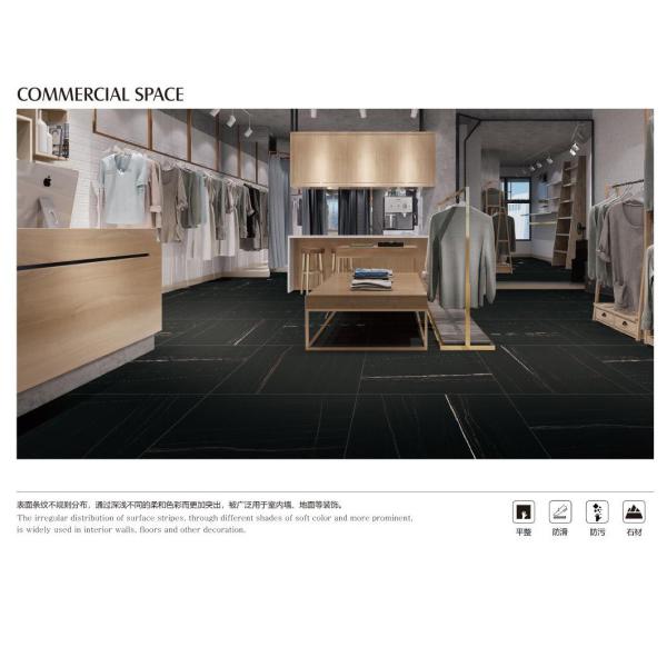 Quality 600x600mm Black Porcelain Tile 3D Inkjet Print Glazed Floor Wall for sale