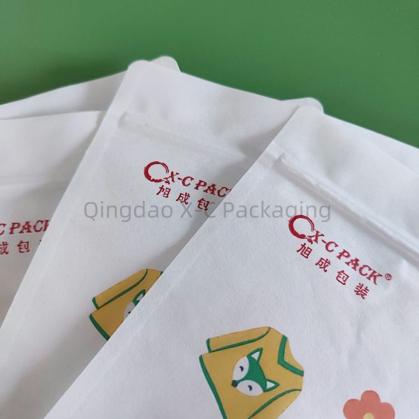 Quality Rectangular Cotton Paper Bag Packaging With Ziplock 10 Colors Custom Printed for sale