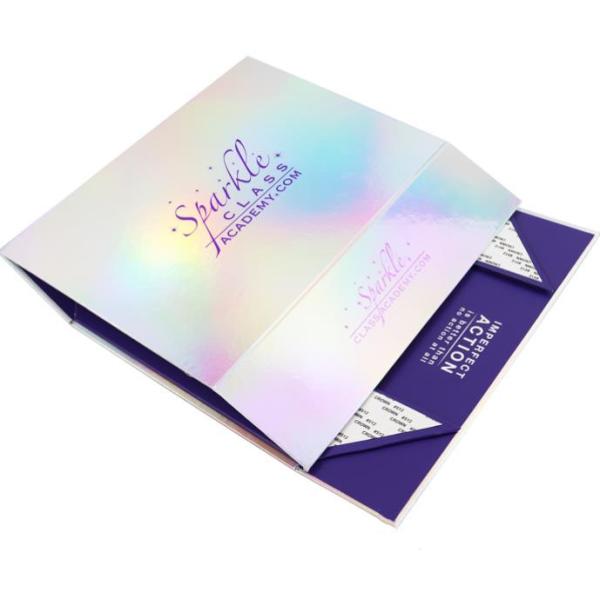Quality 157g PMS Foldable Cardboard Gift Boxes Holographic Magnet Closure 1.5mm Thick for sale