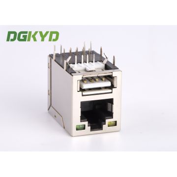 Quality Integrated Tab Up RJ45 USB Network Connector with usb 2.0 for PCMCIA Net Card for sale