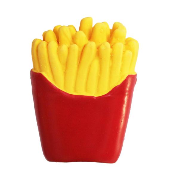 Quality 7cm Hamburger Fries Fluffy Squeaky Toy Ball Eco Friendly for sale