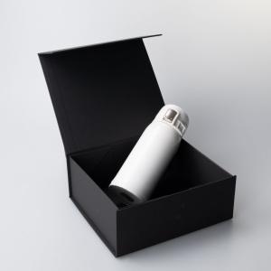 Quality 157gsm Art Paper Black Gift Box With Lid Foldable Rigid Magnetic Packaging for sale