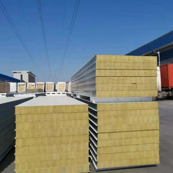 Quality Modern Design Light Weight Rock Wool Sandwich Panel for Warehouse Prefab House for sale