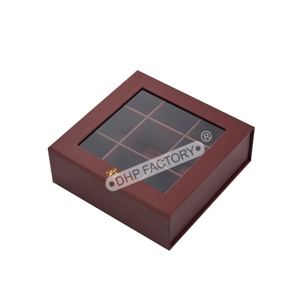 Quality Sturdy Luxury Chocolate Boxes Packaging Chocolate Paper Box With Clear Window for sale