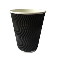 Quality 12 Oz Triple Wall Corrugated Paper Cups Aqueous Barrier Coating For Hot Drinks for sale