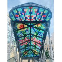 Quality 6+6/8+8mm Thickness Decorative Glass Customized Size Shape For Canopy Overpass for sale
