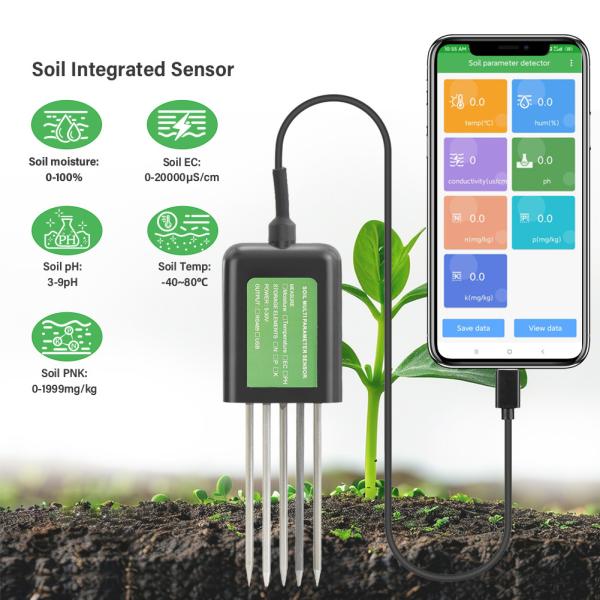 Quality 7-in-1 USB Soil Sensor Soil Tester Agriculture Soil EC PH NPK Nutrient Meter For for sale