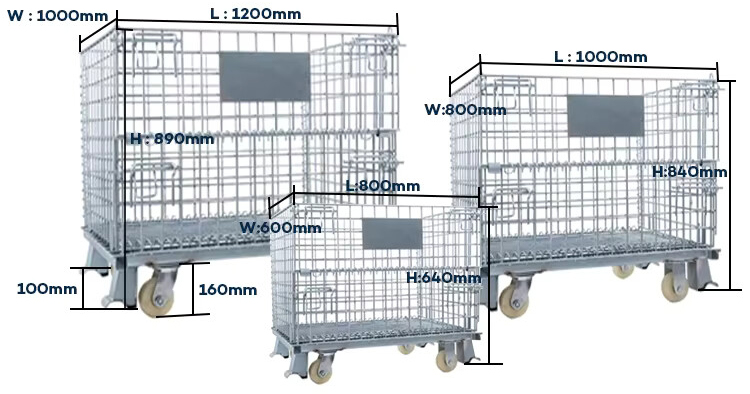Storage Cage For Logistics Warehousing ASRS Foldable Wire Mesh Container