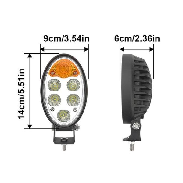 Quality Forklift Tractor 36W Universal LED Headlight Turn Signal Oval LED Working Light for sale