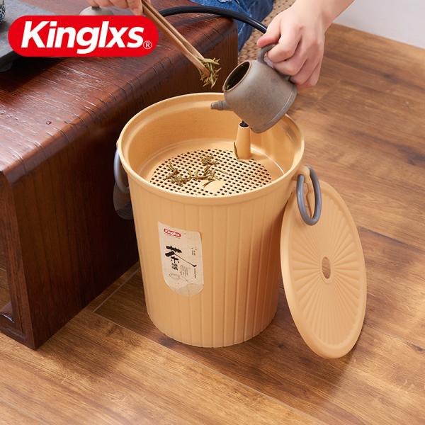 Quality Hotel Room Kitchen Office Tea Leaves Plastic Dustbin Bucket for sale