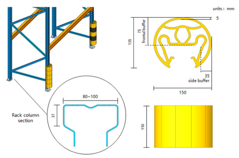 Racking Upright Protectors  Rack End  Protector Guard  Warehouse Safety Bollard