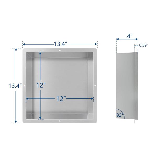 Quality 12x12 Inch Shower Wall Niche Rectangular Shape For Bathroom Storage for sale