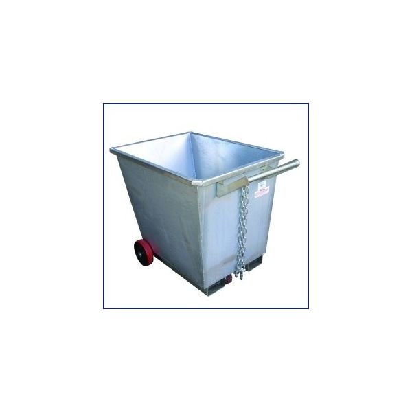 Quality 350kg Low Profile Dump Hopper Forklift Attachment Metal Self Dumping Hoppers for sale
