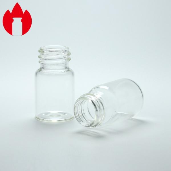 Quality 7ml Clear Threaded Top Borosilicate Glass Mini Bottle Vial Container for sale