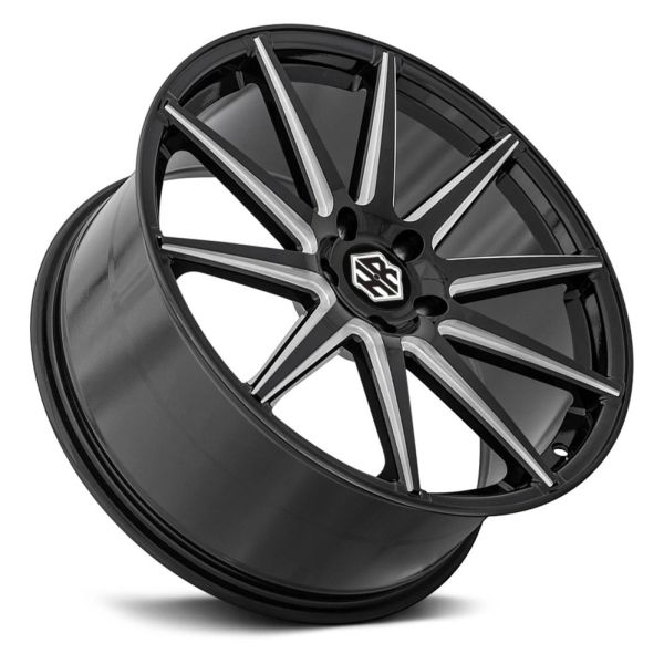 Quality 20 22 Staggered custom wheels black milling rims for sale