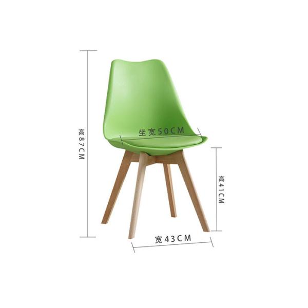 Quality 44cm Sitting Height PU Dining Chair Ergonomics Beech Wood Restaurant Chair for sale