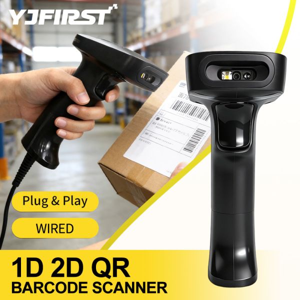 Quality Handheld 2D QR Code Reader Wireless USB Wired Barcode Scanner for Store Cashier for sale