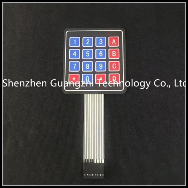 Quality Membran Microswitch Water Resistant Keyboard 4 * 4 Matrix 16 Key 7P Connection for sale