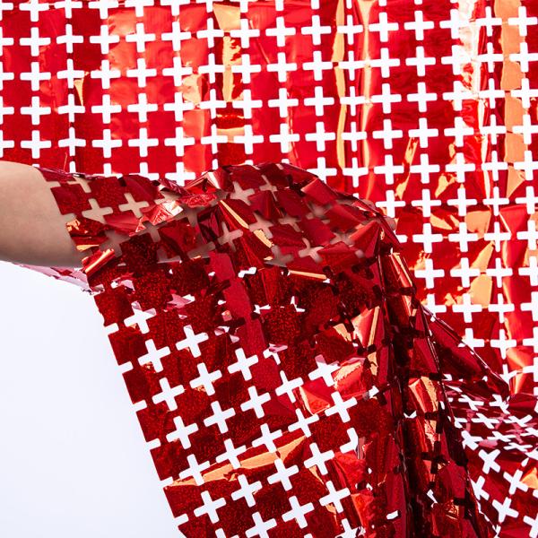 Quality Assorted Grid Rain Silk Foil Square Curtain For Party Dressing Background Wall ISO9001 for sale