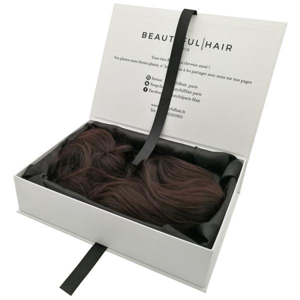 Quality White Rigid Cosmetic Packaging Box Small Eco Friendly With Ribbon for sale