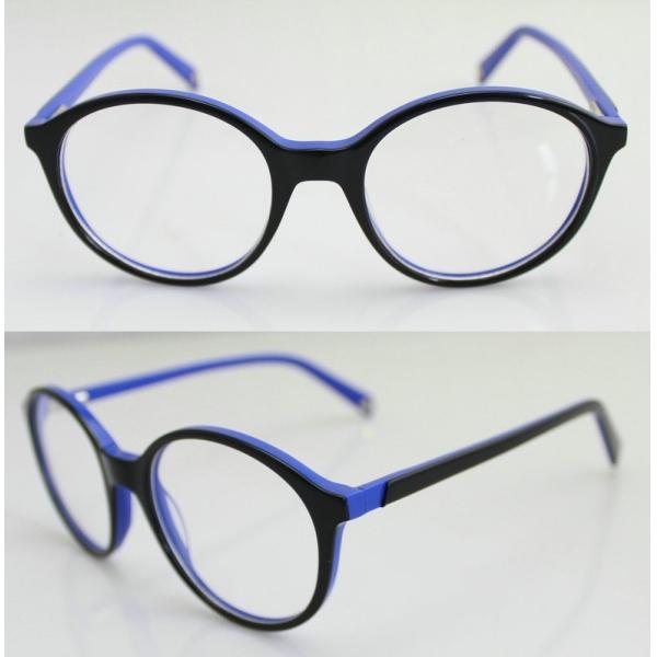 Quality Fashion Round Blue Acetate Optical Frame For Men, Women 47-20-137mm for sale