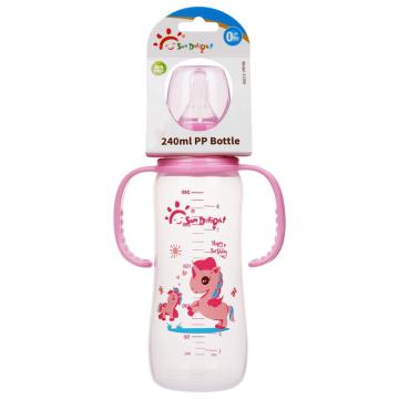 Quality PP Double Handle 8oz 240ml Newborn Baby Milk Bottle for sale