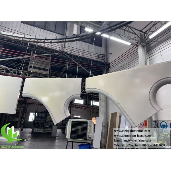 Quality Powder Coated Double Curved Metal Facade with Customizable RAL Colors and CNC for sale