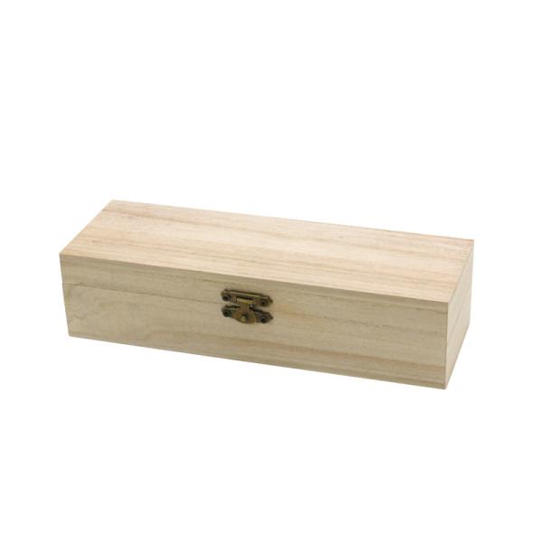 Quality 13in Single Solid Wine Bottle Box Gifts Wooden Wine Boxes with Hinged Lid for sale