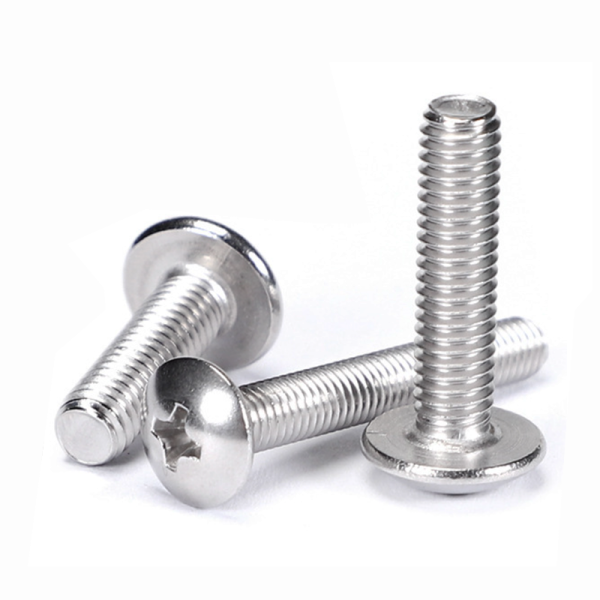 Quality 304 stainless steel large flat head screw TM mechanical bolt cross round head machine screw half round head screw accessory M3/M4/M5/M6 for sale