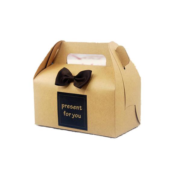 Quality Cake Bakery Height 8cm Custom Food Packaging Boxes With Handle for sale