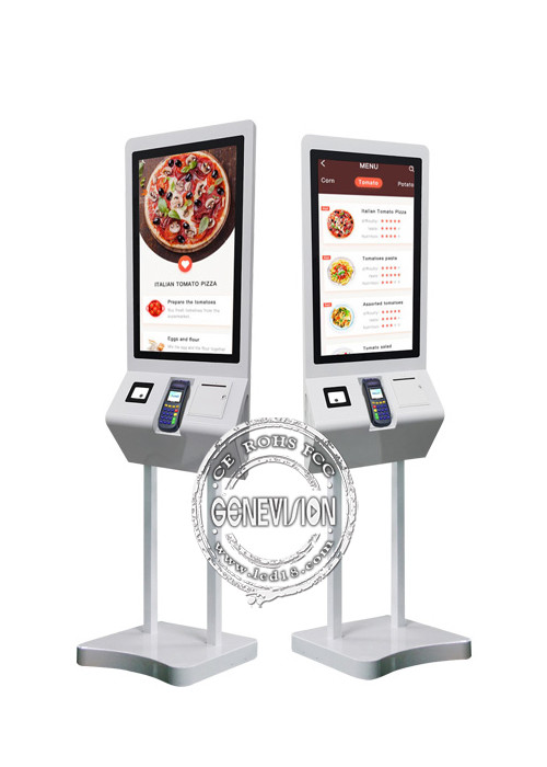 Quality Mcdonald's Self Service Kiosk 27 Inch Android Touch Screen With POS Machine for sale