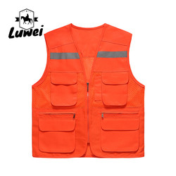 Quality Custom Logo Thin Multiple-pockets Waistcoats Utility Reflectives Strip Road for sale