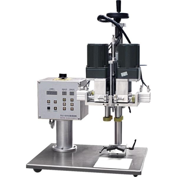 Quality Semi automatic plastic screw cap capping machine for shampoo, cosmetic, liquid soap, detergent, cream bottles jars for sale