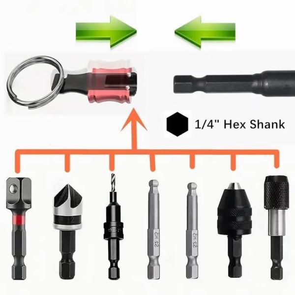 Quality Black Oxide Finish 6pcs Quick Release 1/4 Inch Hex Shank Screw Driver Bit Holder for sale